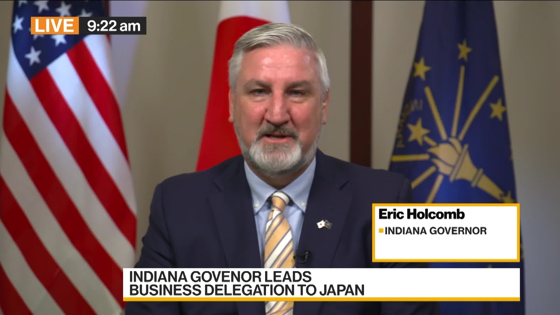 Watch Indiana Gov. Holcomb on Japan Business Delegation Visit - Bloomberg