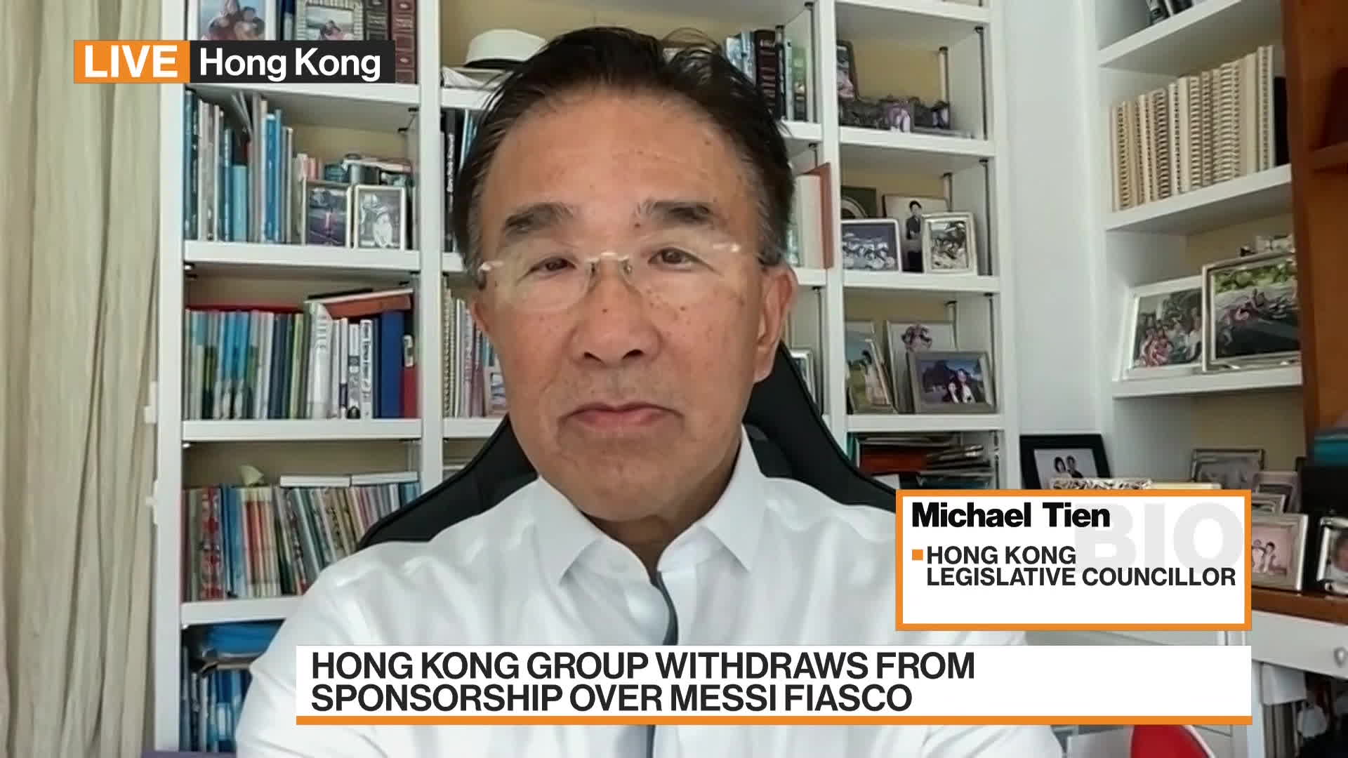 Watch HK Legislative Councilor Michael Tien on Messi Affair - Bloomberg