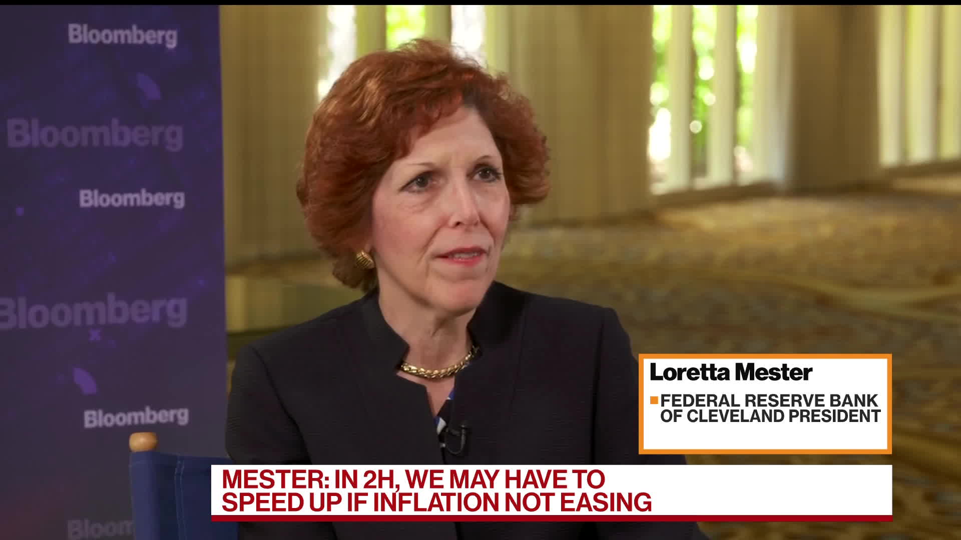 Watch Fed's Mester on Rate Hikes, Inflation and Economy - Bloomberg