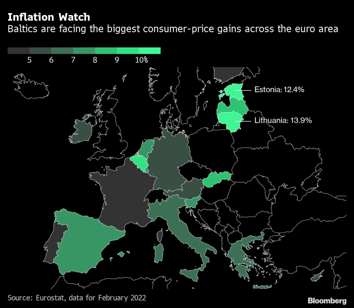 Runaway Inflation Flashes Recession Warning on Euro Zone’s Edge - Bloomberg