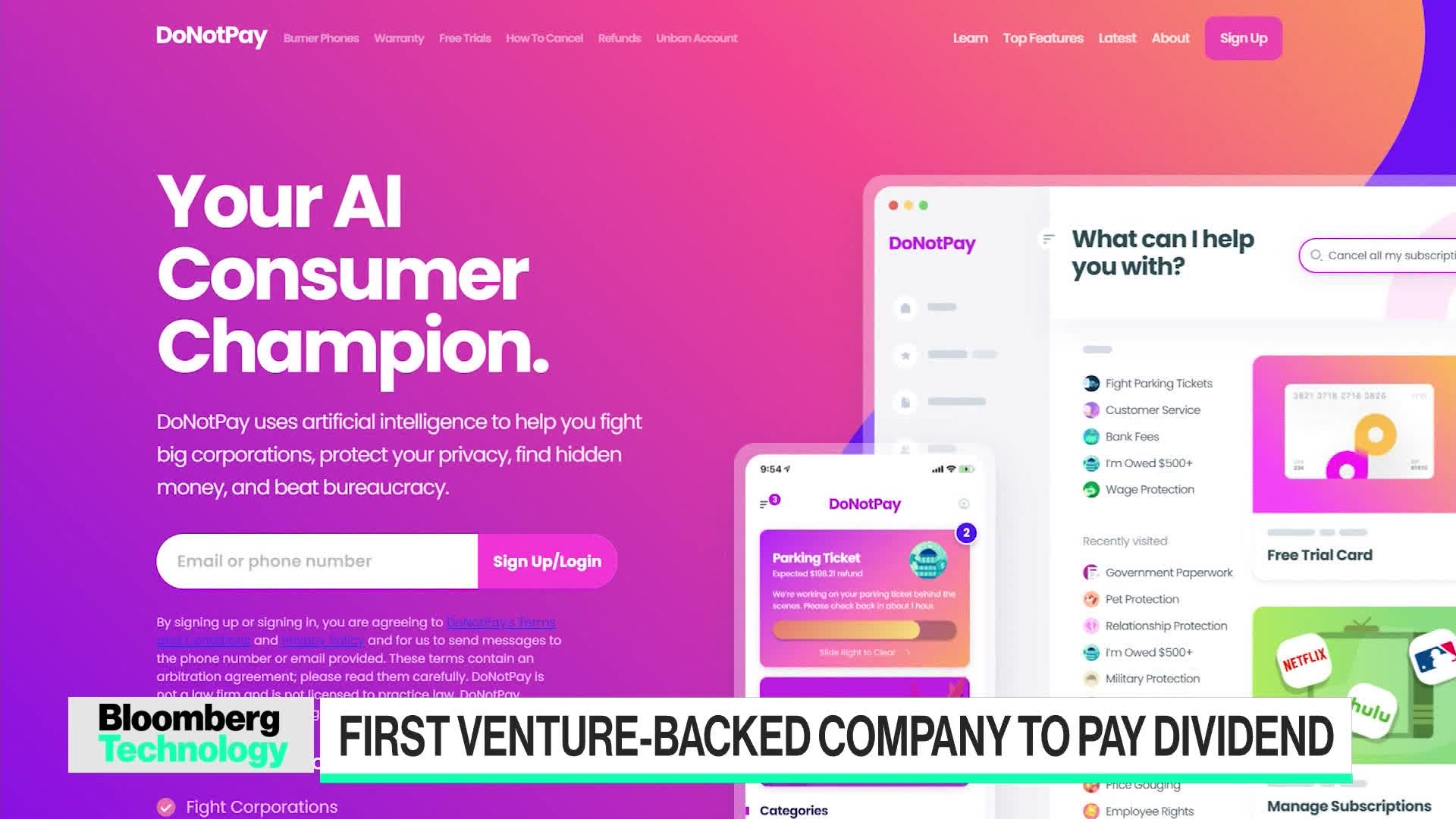 Watch DoNotPay Becomes First Venture-Backed Company to Pay Dividend ...