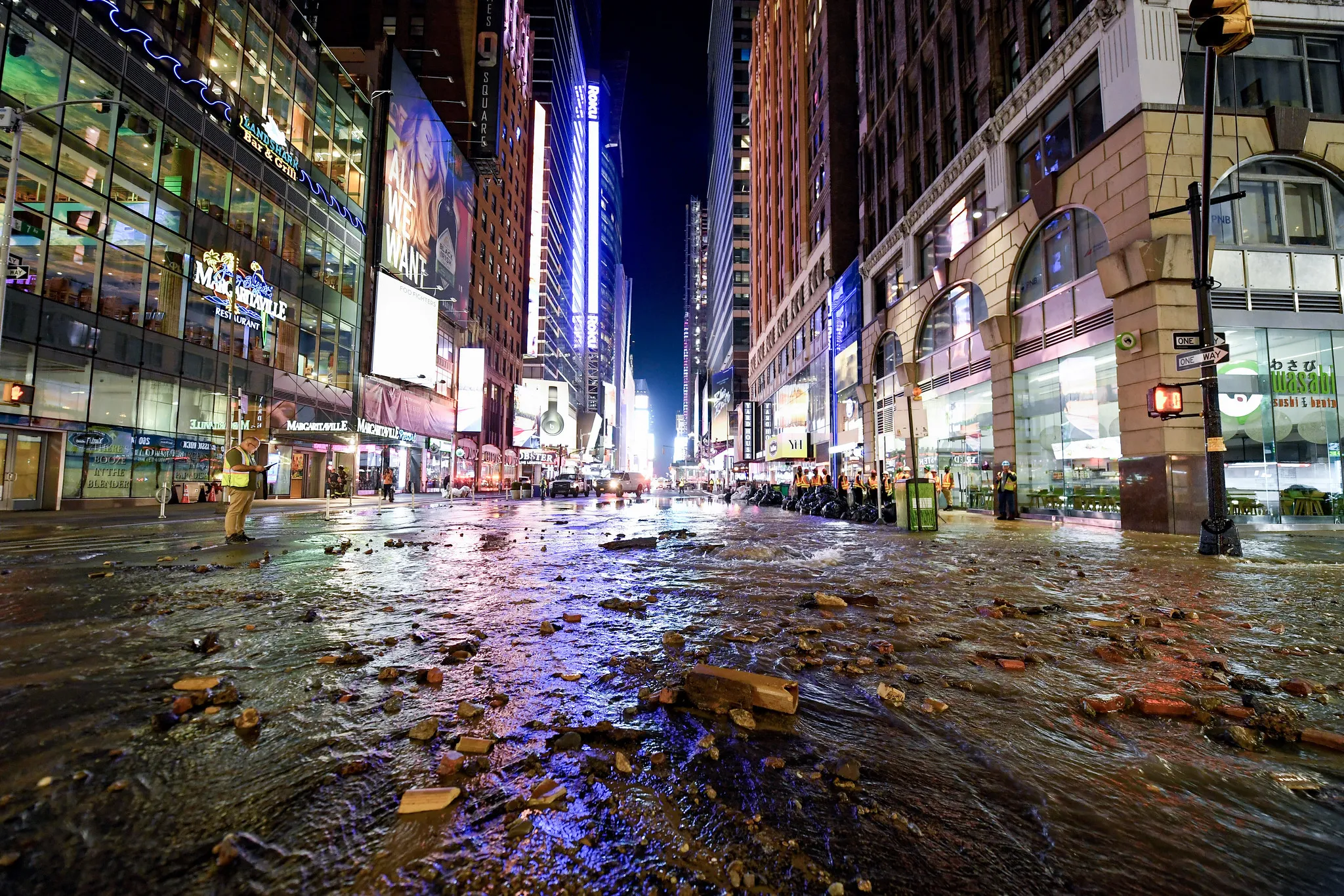 Flooded City Street Toronto Faces Disruptions Due To Floods After