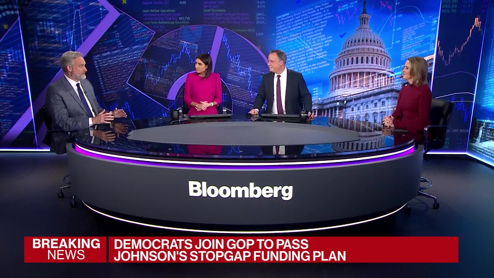 Watch Democrats Join GOP To Pass Johnson's Stopgap Funding Plan - Bloomberg