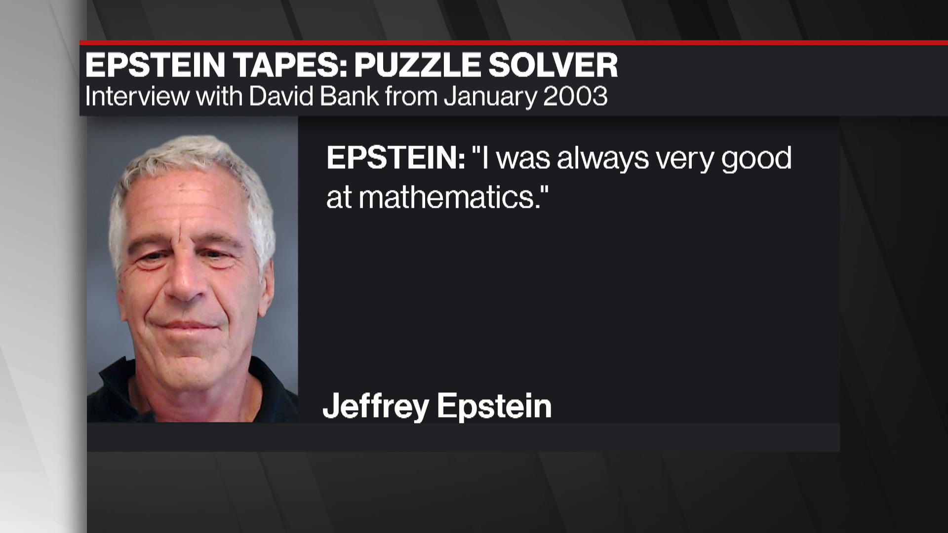 Watch Epstein: I Was Always Good at Mathematics - Bloomberg