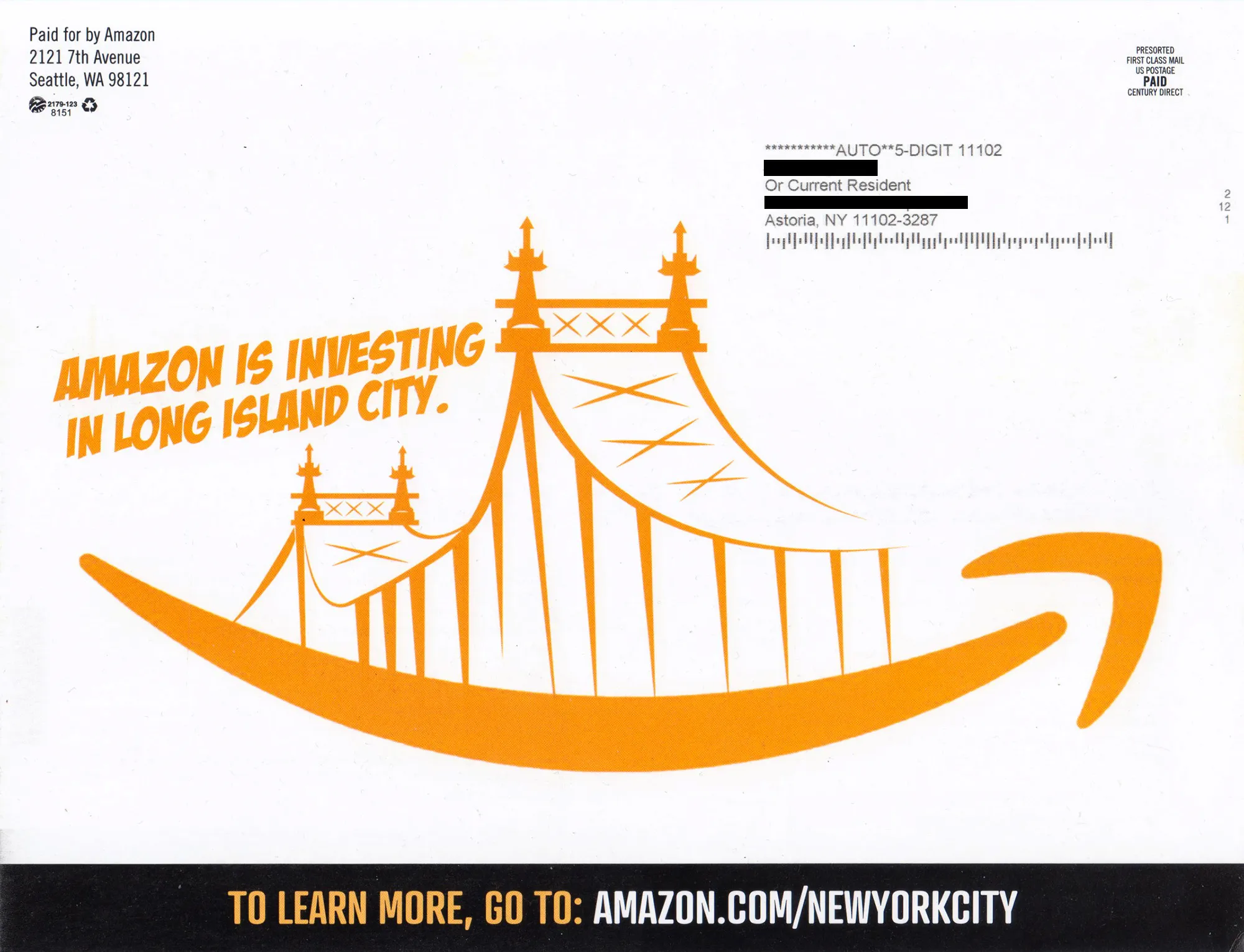 Amazon Sends New Year's Greeting to Win Over New Neighbors - Bloomberg