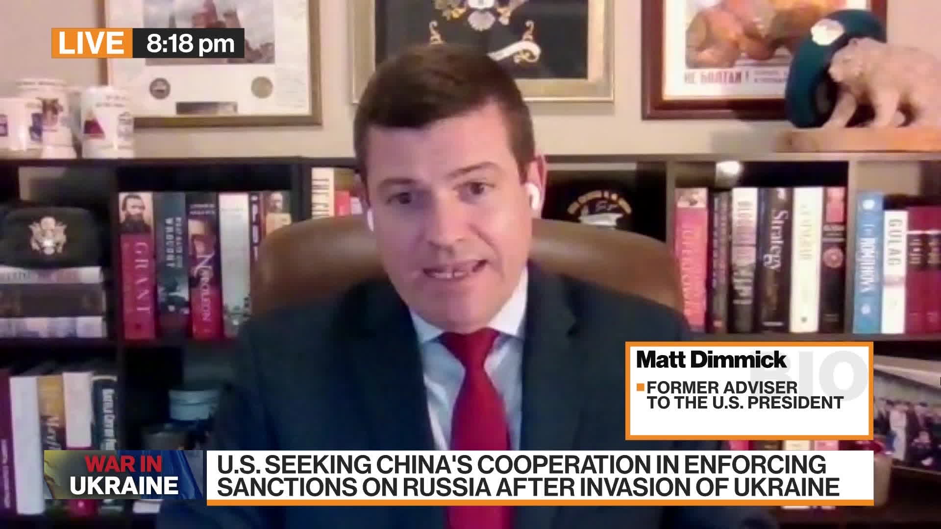 Watch Fmr adviser to the U.S. President Dimmick on Ukraine War - Bloomberg