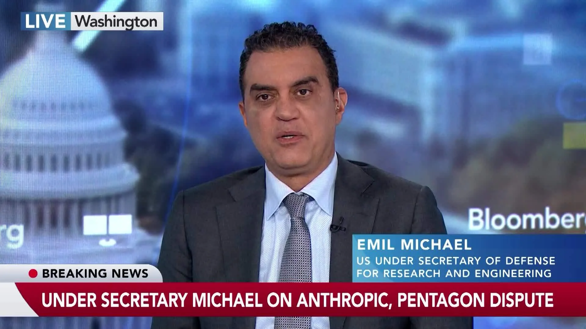 Watch Pentagon’s Michael on Anthropic Talks, Military Use of AI - Bloomberg
