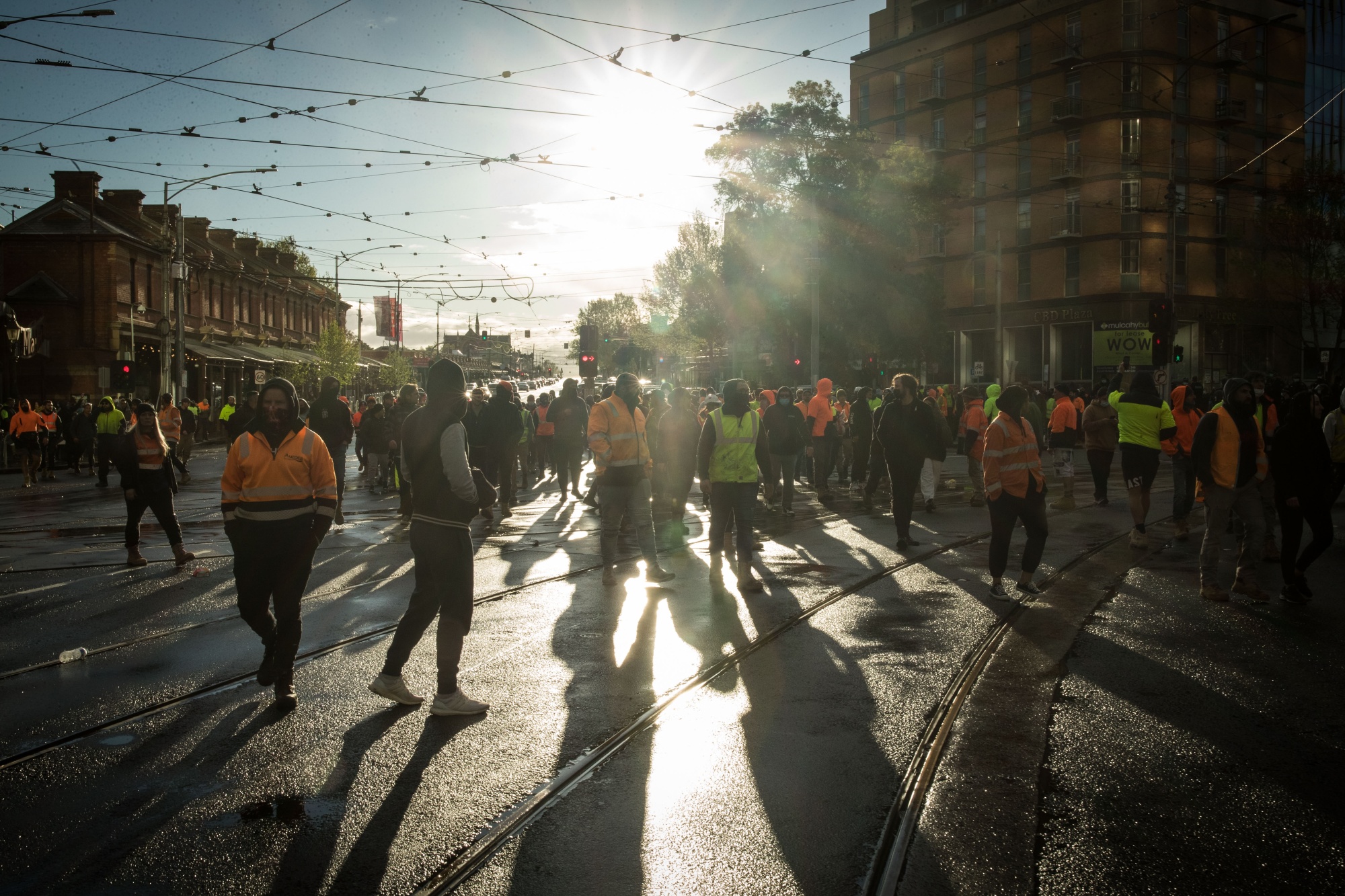Anti-Vaccination Protests Force Melbourne Construction Halt - Bloomberg