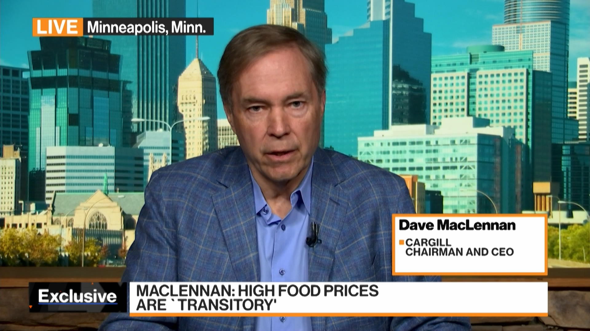 Watch Cargill CEO Believes High Food Prices Are ‘Transitory’ - Bloomberg