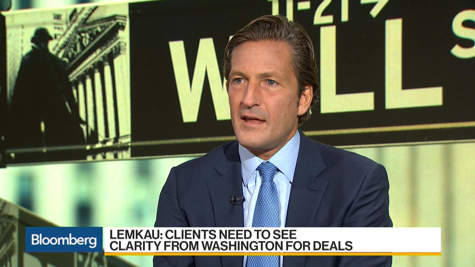Watch Goldman's Lemkau: Clients Tired of Waiting for D.C. - Bloomberg