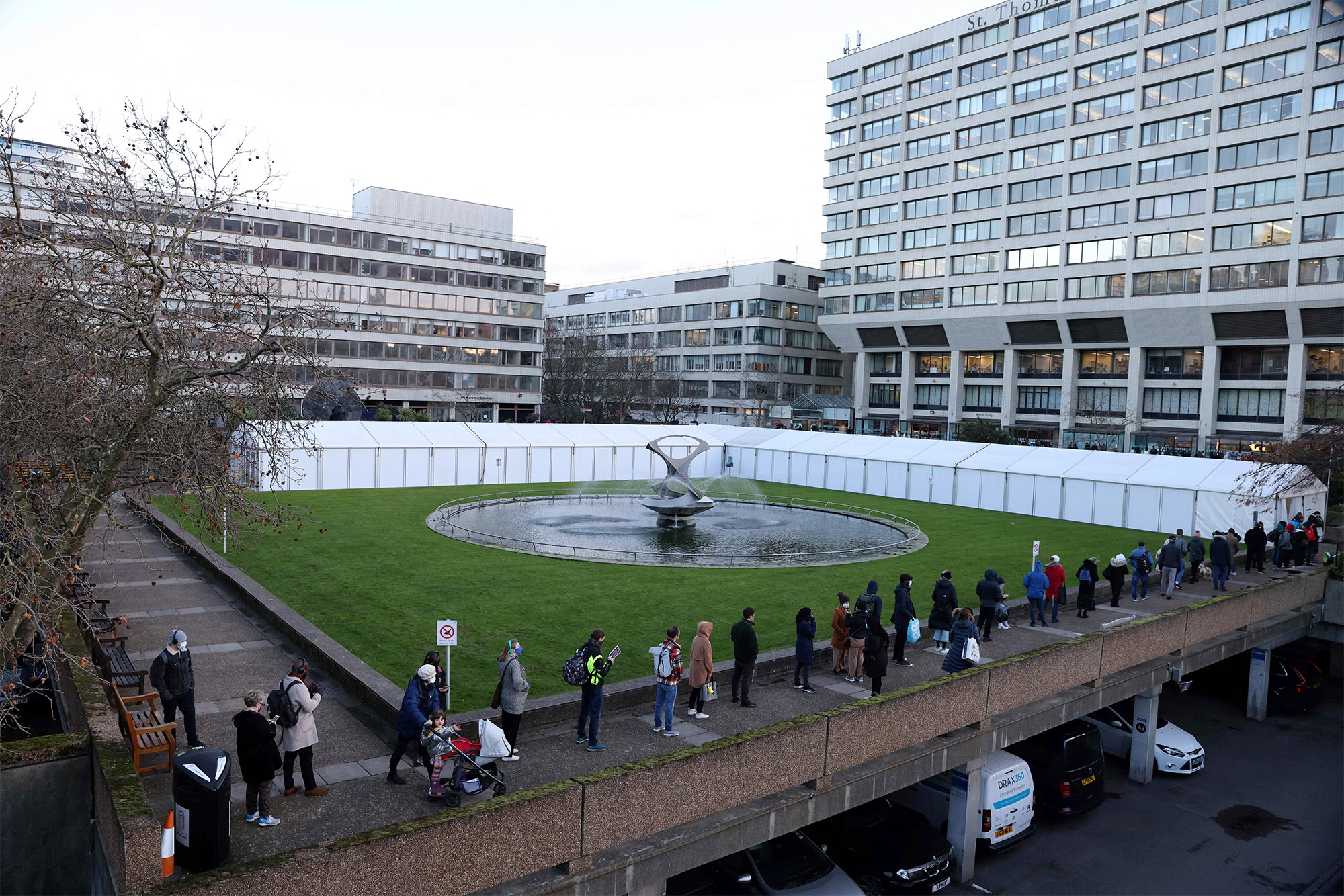Long Queues Form to Book NHS Covid Booster Vaccine, at U.K Walk-in ...