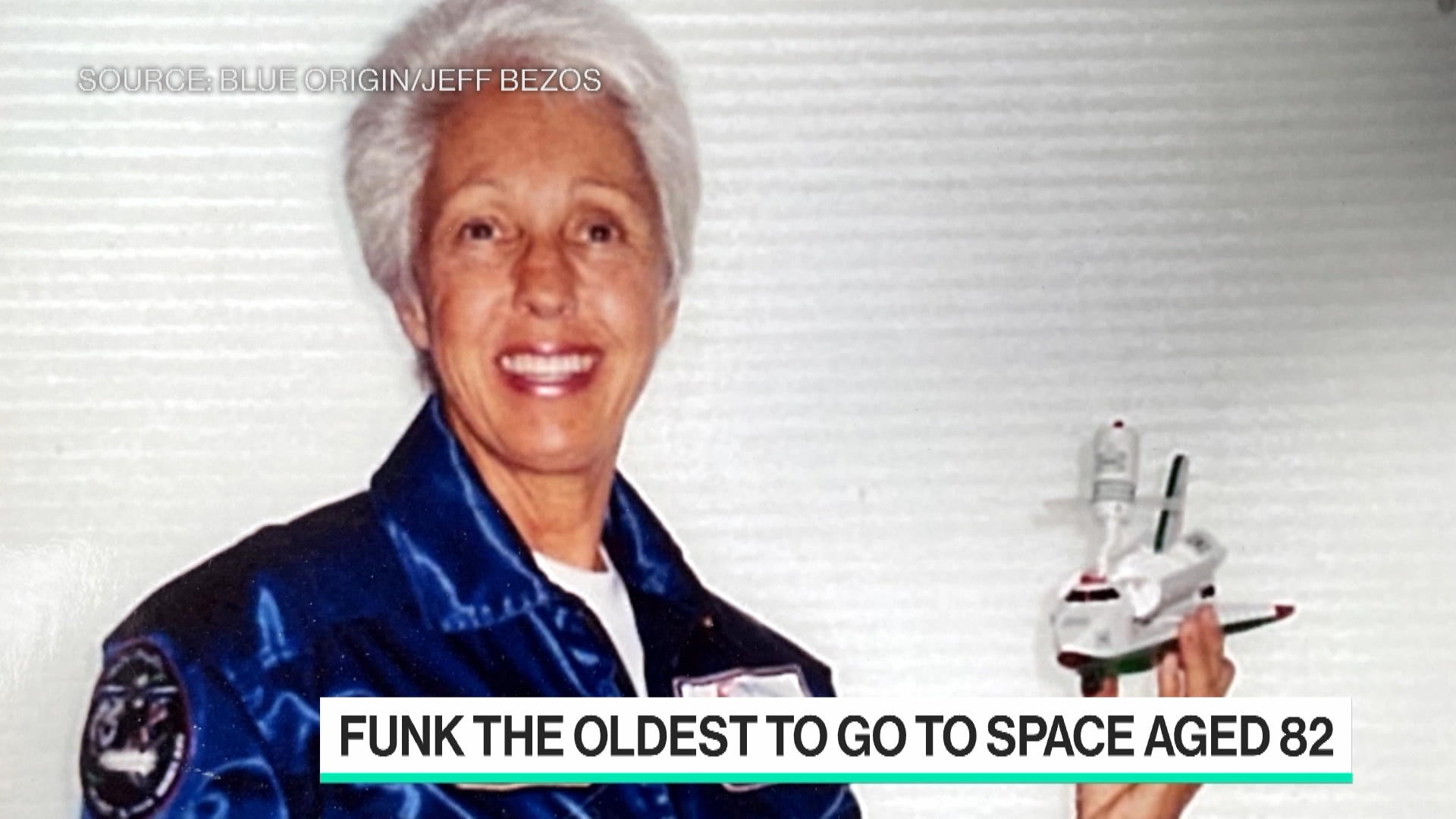 Watch Wally Funk Chosen for Blue Origin Space Flight - Bloomberg