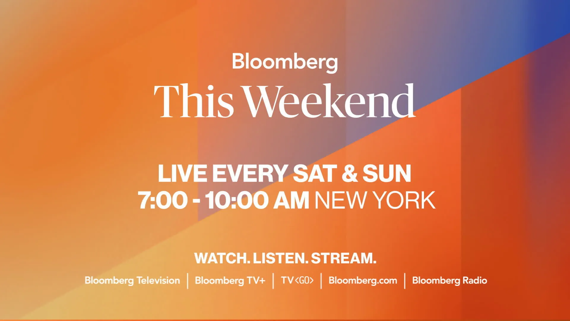Watch Introducing 'Bloomberg This Weekend' - Bloomberg