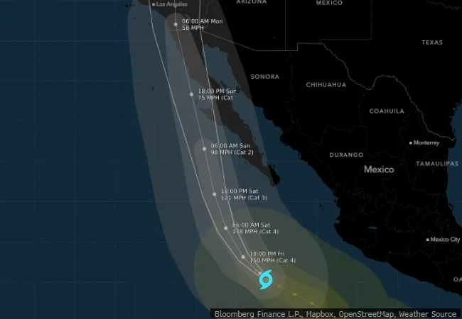 Hurricane Hilary Path Intensifies as Storm Moves Toward California ...