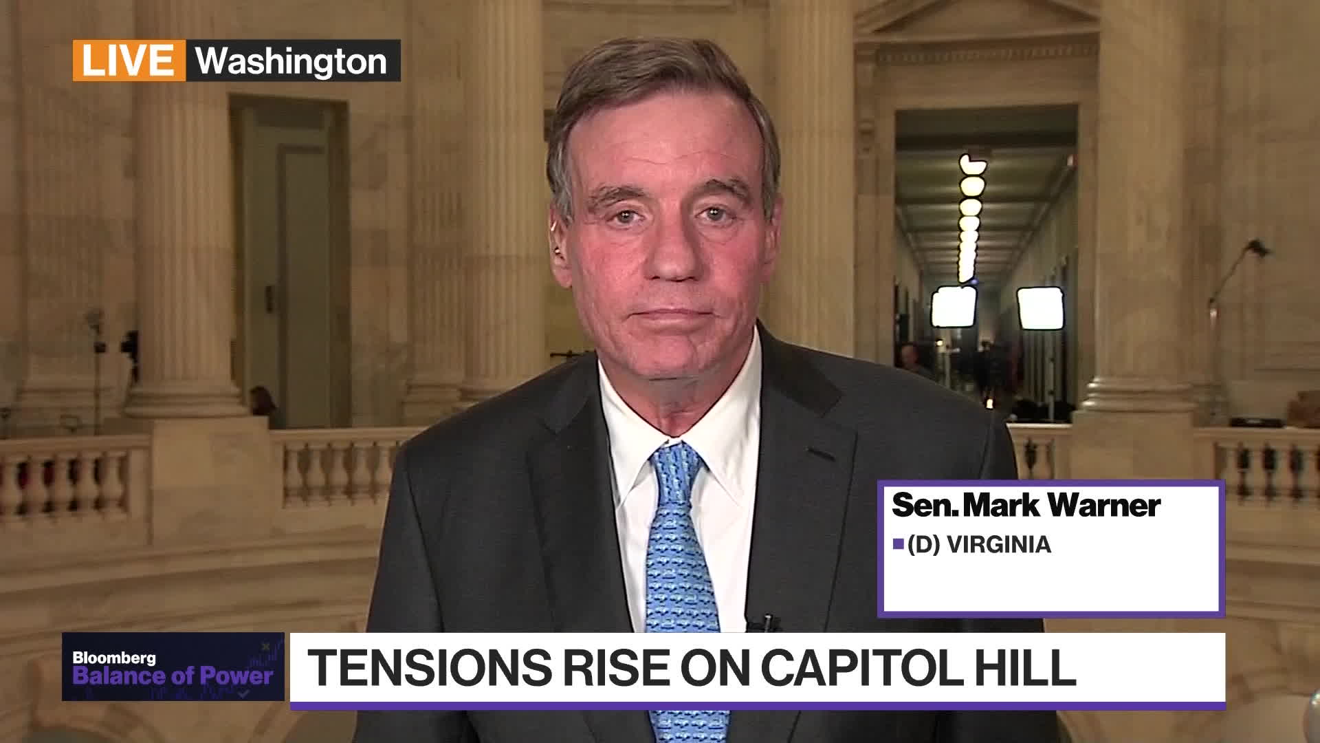Watch Senator Warner on US Shutdown Risk, Capitol Hill Tensions ...