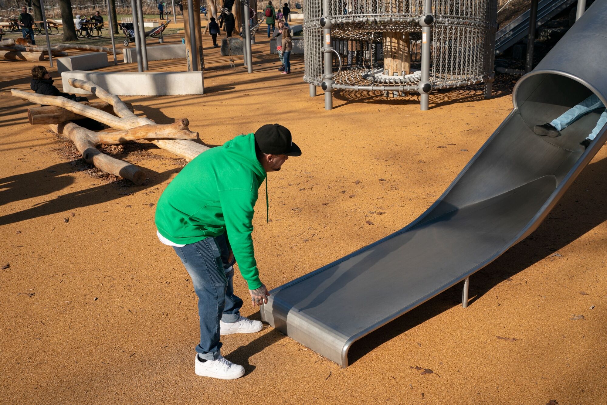 Philadelphia Playground Attracts Teens, Adults, with Largest US Swing Set