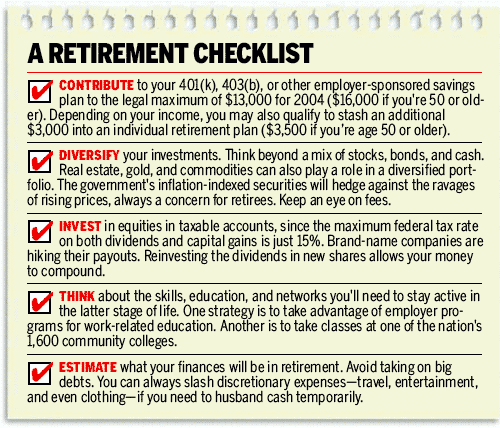 Graphic A Retirement Checklist Bloomberg