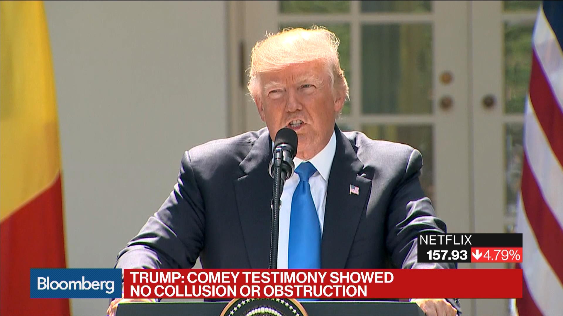 Watch Trump Says He'd Testify Under Oath About Comey - Bloomberg