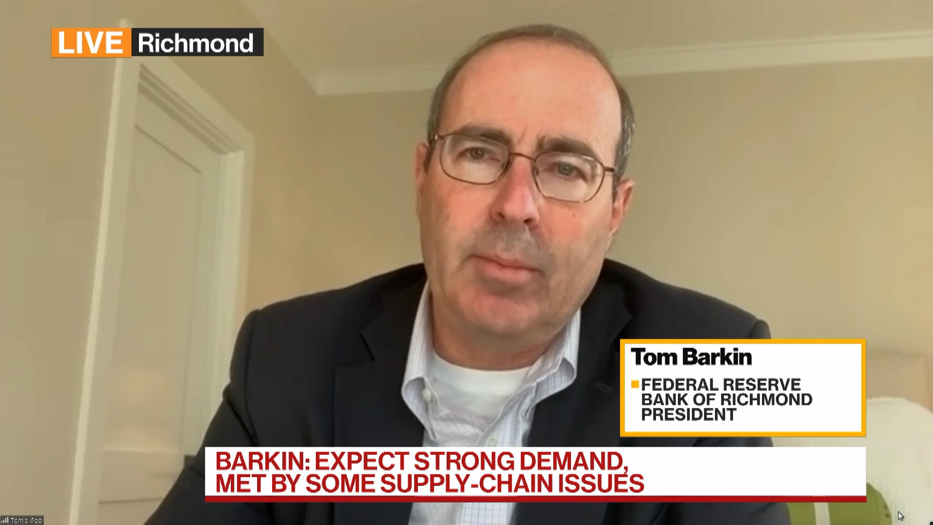 Watch Fed's Barkin: U.S. Economy to Have Very Strong Spring, Summer ...