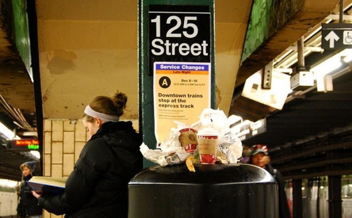 Throwing It All Away: NYC Subway Trashes More Trash Cans - Bloomberg