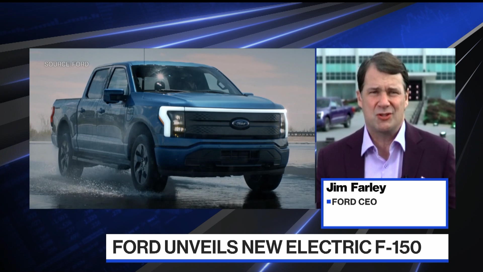Watch Ford CEO on New Electric F-150, Battery Venture, Chips - Bloomberg