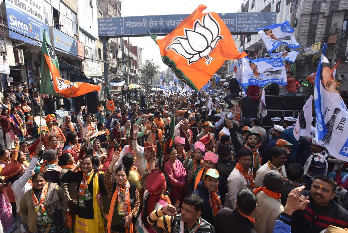 Modi’s BJP Fights Tough Election Battle for Control of Delhi - Bloomberg