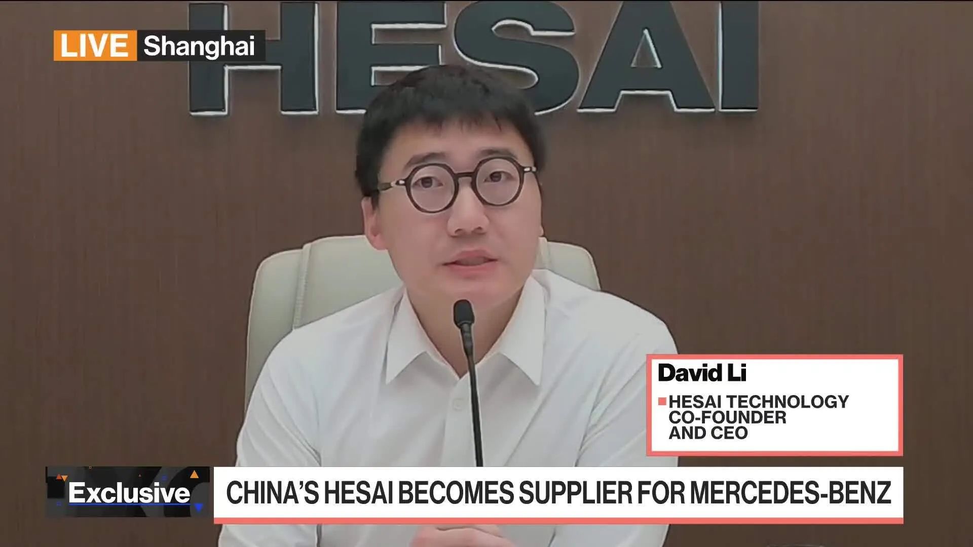 Watch Hesai CEO Li on Earnings, Mercedes-Benz Deal - Bloomberg