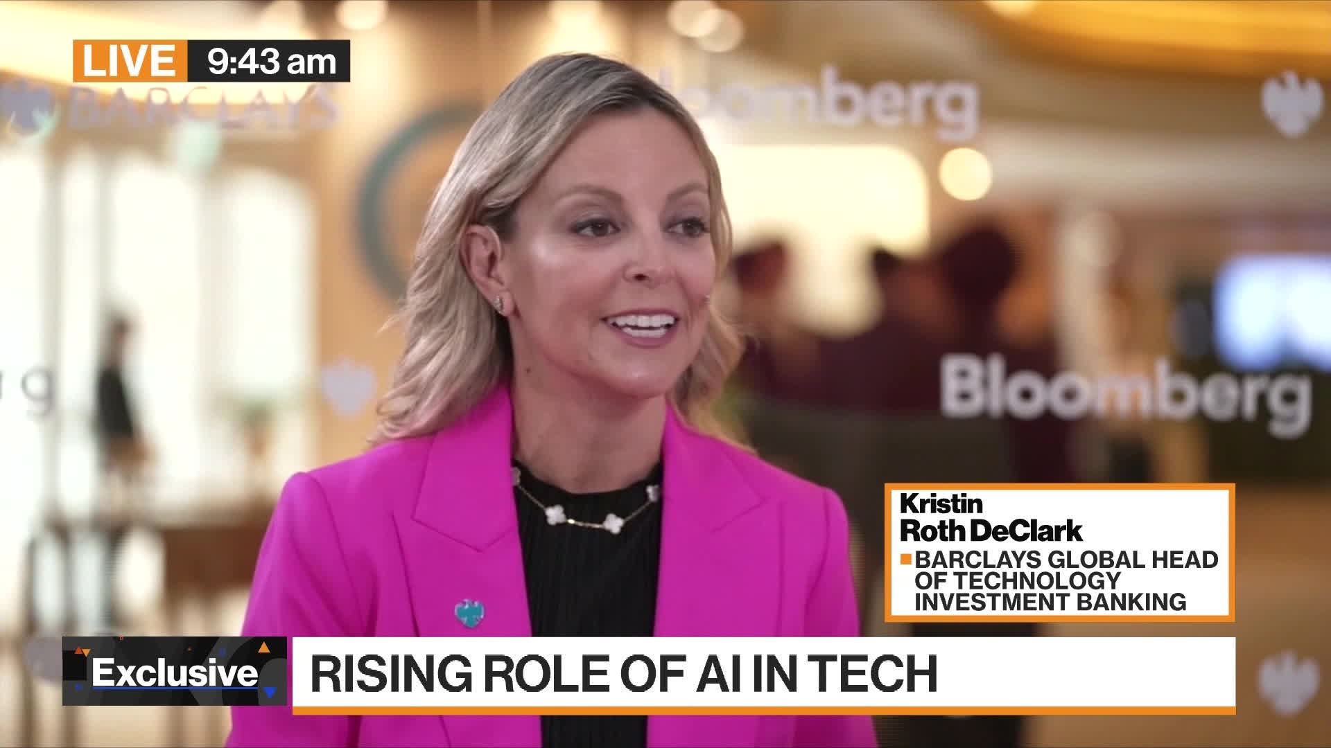 Watch Barclays' DeClark on AI and Tech Opportunities - Bloomberg