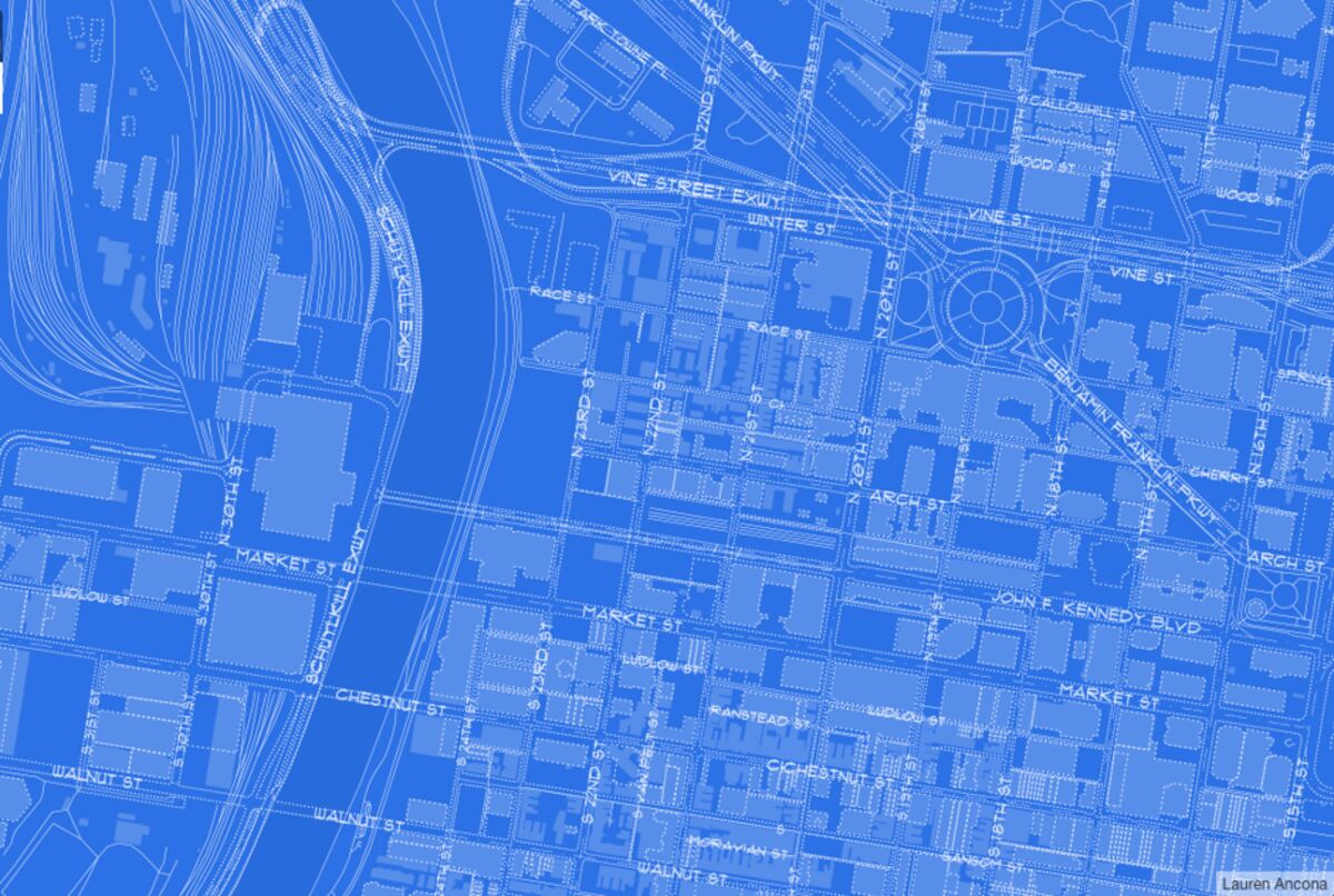 A Philadelphia Data Scientist Made a Beautiful Blueprint-Style Map of ...
