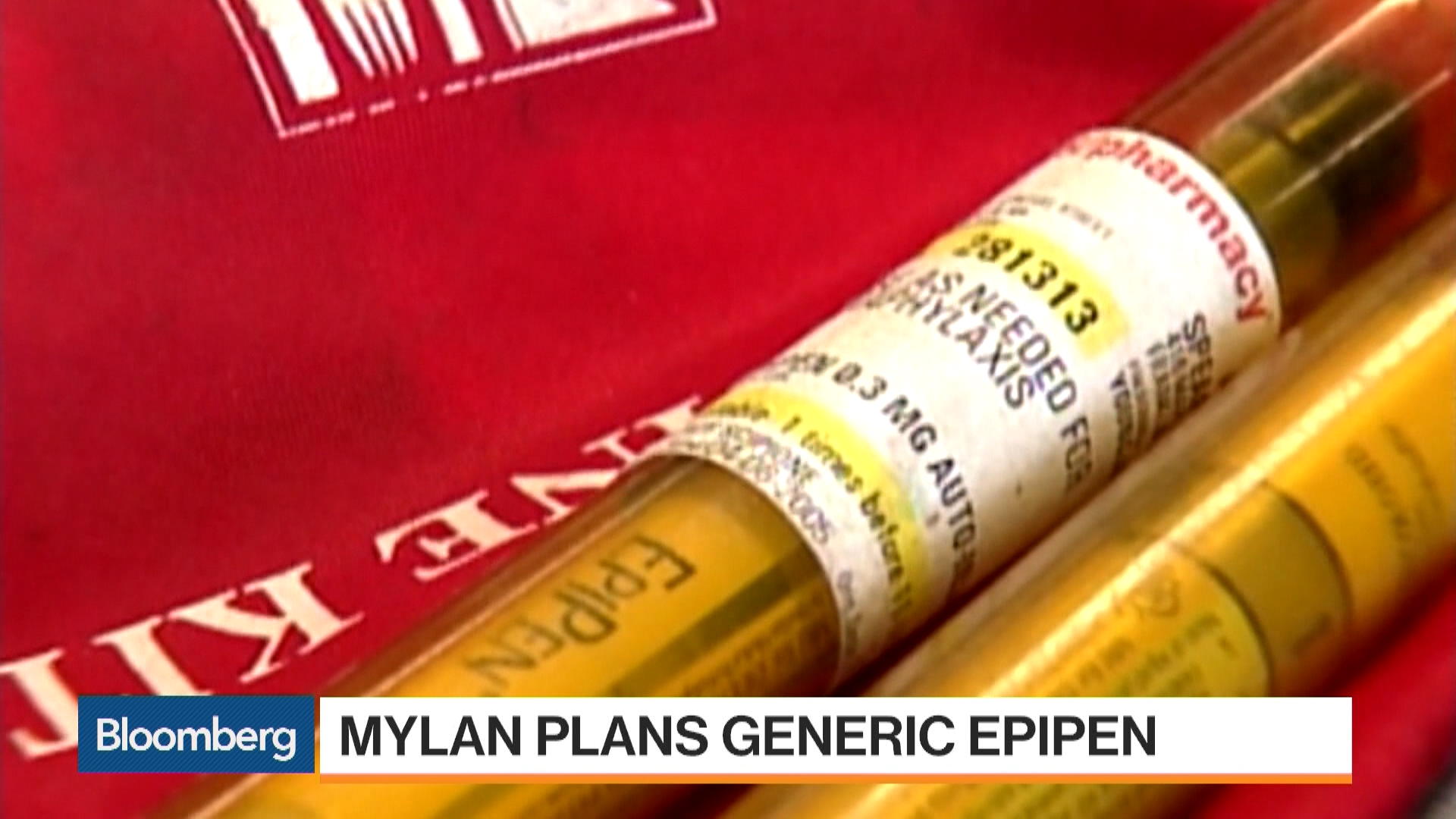 Watch Mylan Plans Half-Priced Generic Version of EpiPen - Bloomberg