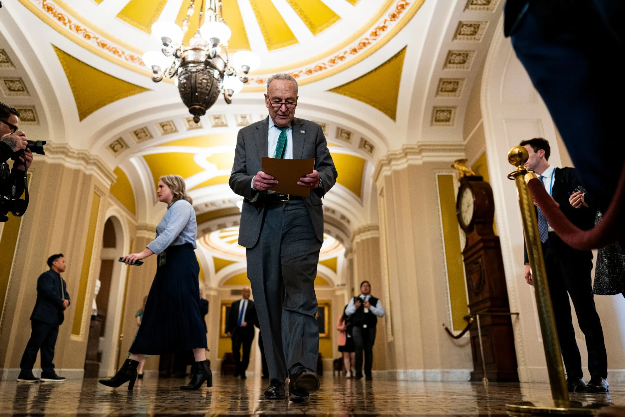 Schumer Leads Party in Conflict After Retreat on Shutdown - Bloomberg