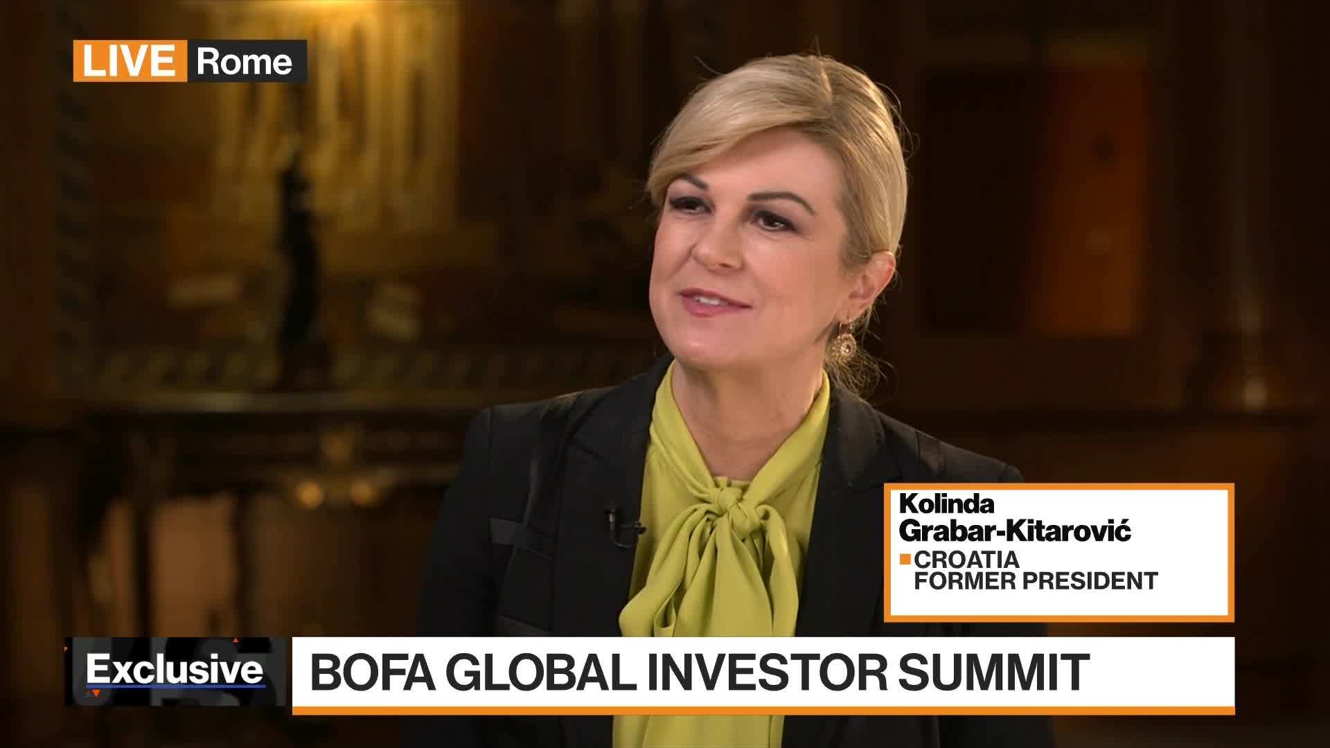 Watch Grabar–Kitarović on NATO, US Election, Russia-Ukraine - Bloomberg