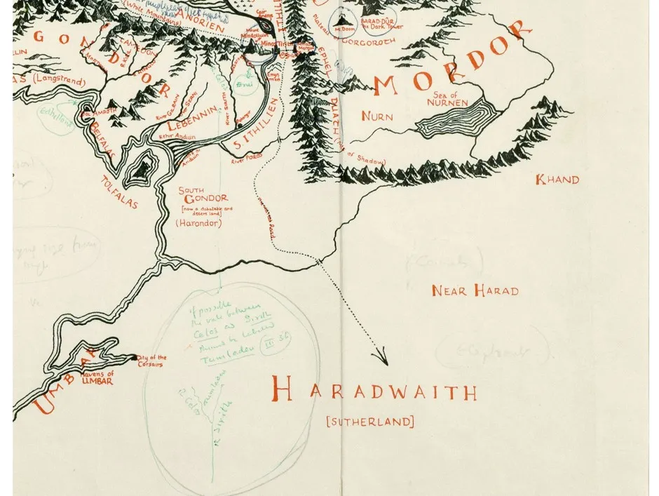 Blackwell's Rare Books Exhibits Lord of the Rings Map of Middle-earth ...