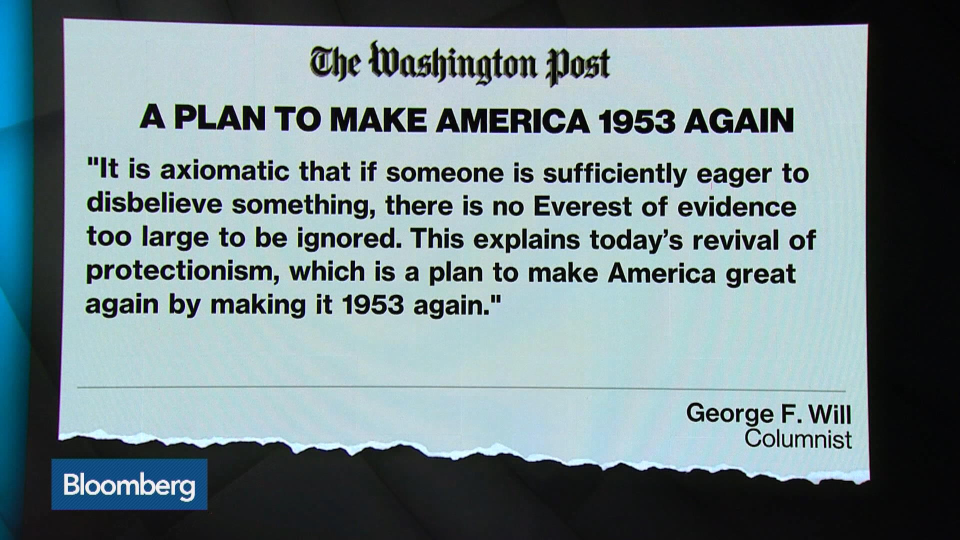 Watch A Plan to Make America 1953 Great Again - Bloomberg