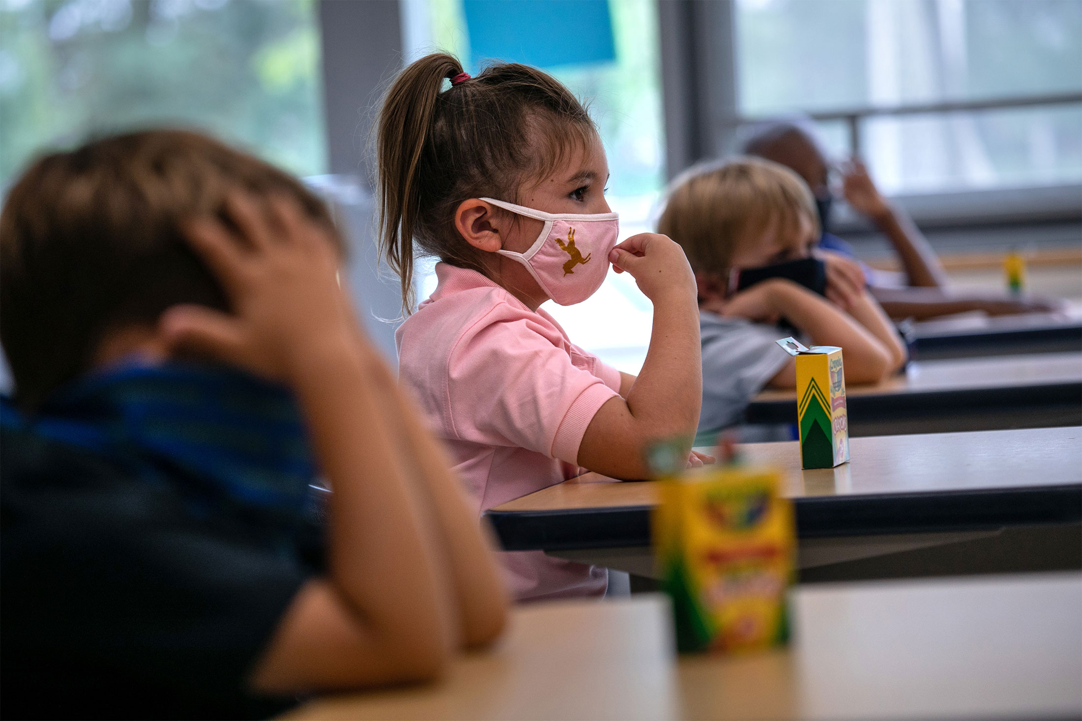 Schools’ Mask Mandates Ease as States See ‘Inflection Point’ - Bloomberg