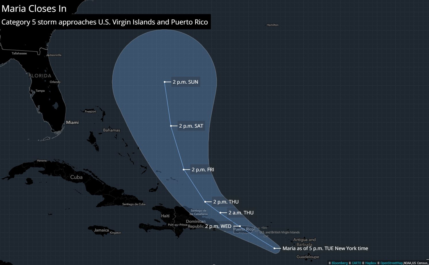 Hurricane Maria threatens Puerto Rico after $1bn Irma damage – Business A.M