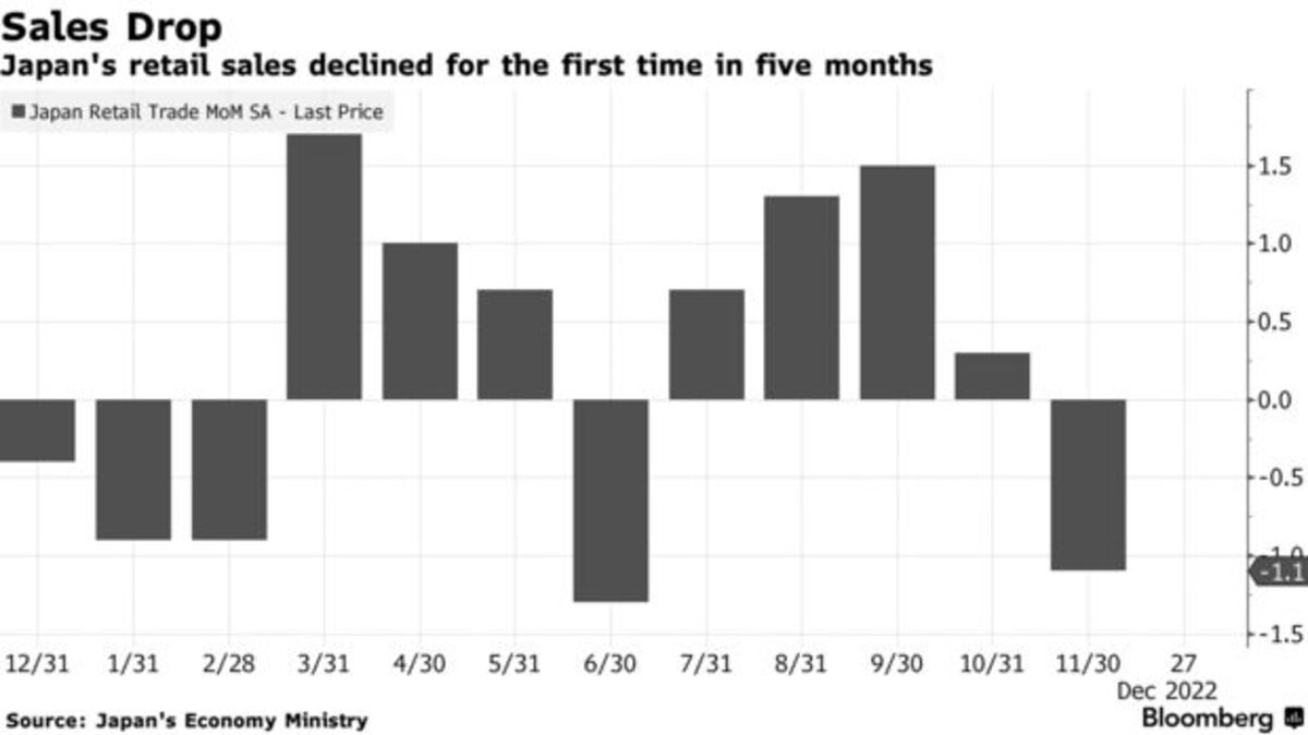 Japan’s Retail Sales Fall as Pent-up Demand Cools Amid Inflation ...
