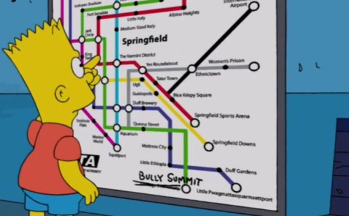 'The Simpsons' Unveils a New Springfield Public Transit Map - Bloomberg