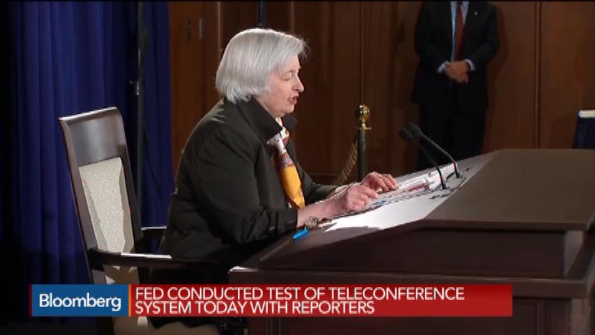 Watch Fed Conducts Test of Teleconference System With Reporters - Bloomberg