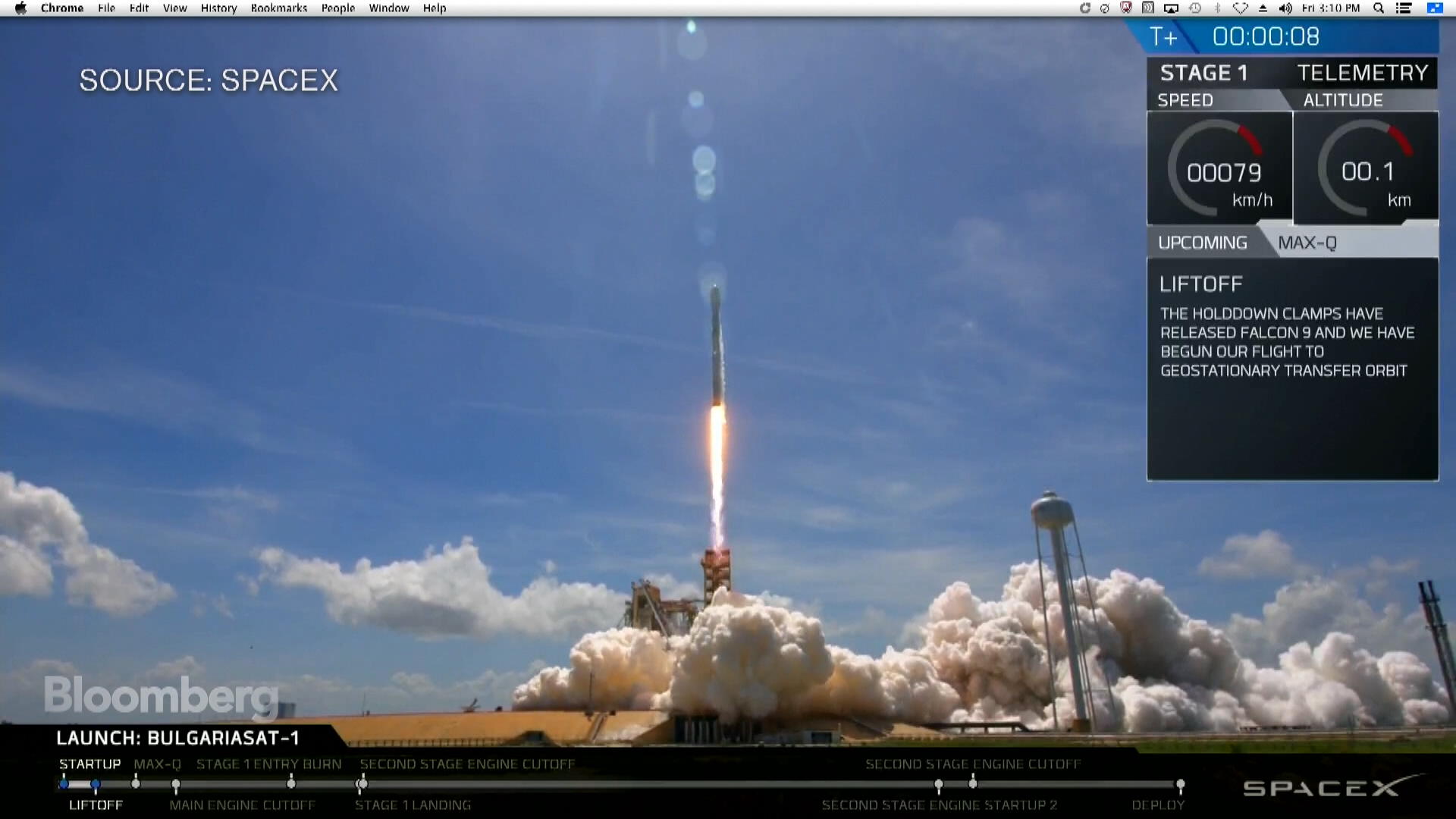 Watch Watch SpaceX's Latest Falcon 9 Rocket Launch - Bloomberg