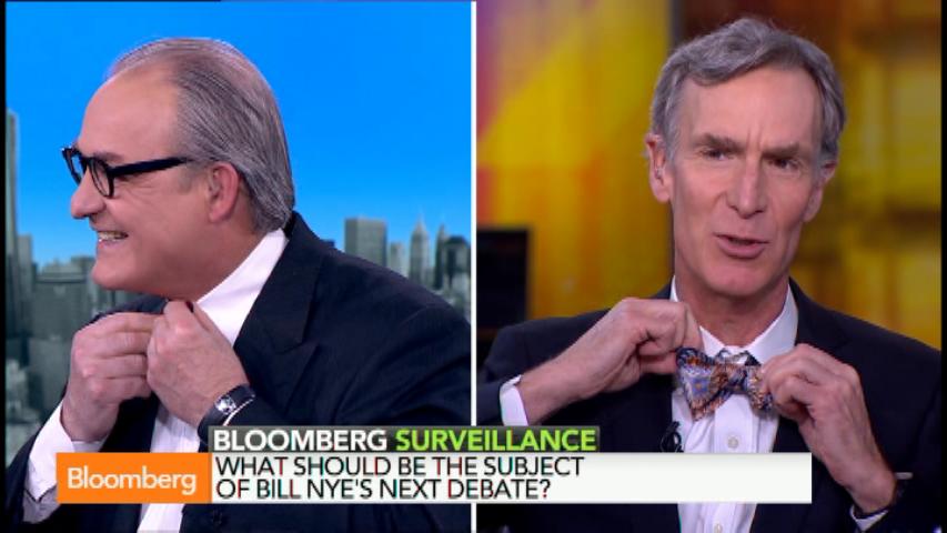 Watch Watch Bill Nye Defeat Tom Keene at Tying a Bow Tie - Bloomberg