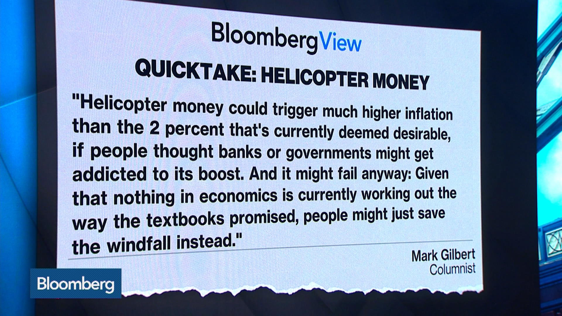 Watch The Potential Inflation Perils of Helicopter Money - Bloomberg