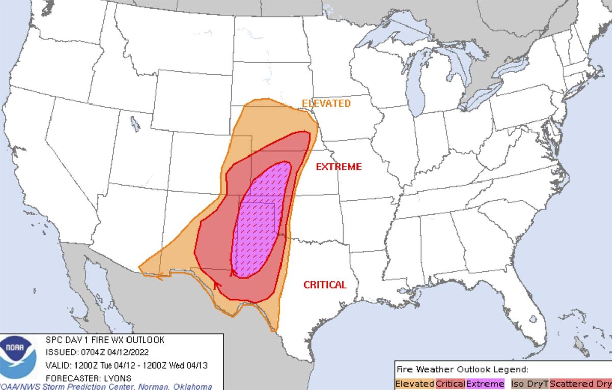 Worst Fire Conditions in Decade Put Kansas to Texas Shale Oil Fields at ...