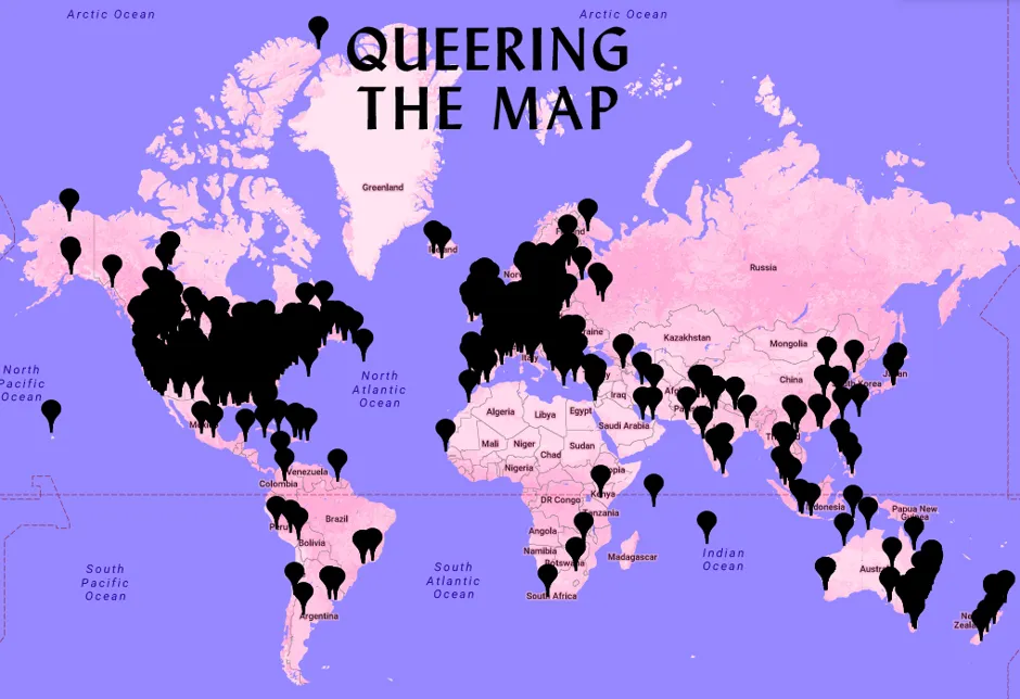 "Queering the Map" Visualizes LGBTQ Spaces Worldwide - Bloomberg