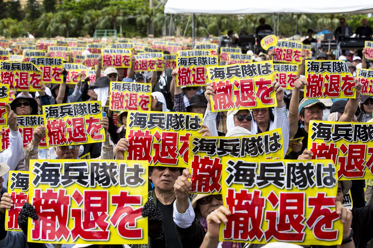Massive Protest on Okinawa Opposes U.S. Military After Killing - Bloomberg