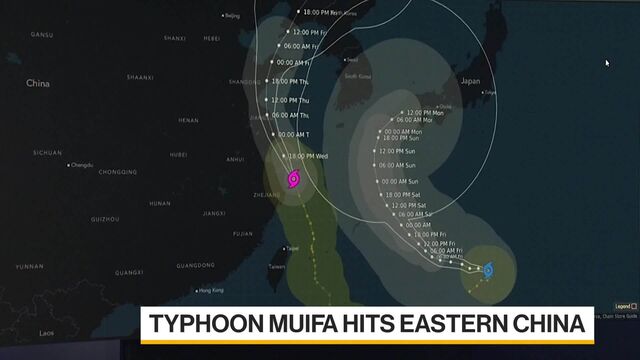Shanghai Lowers Typhoon Alert Level as Muifa Weakens - Bloomberg