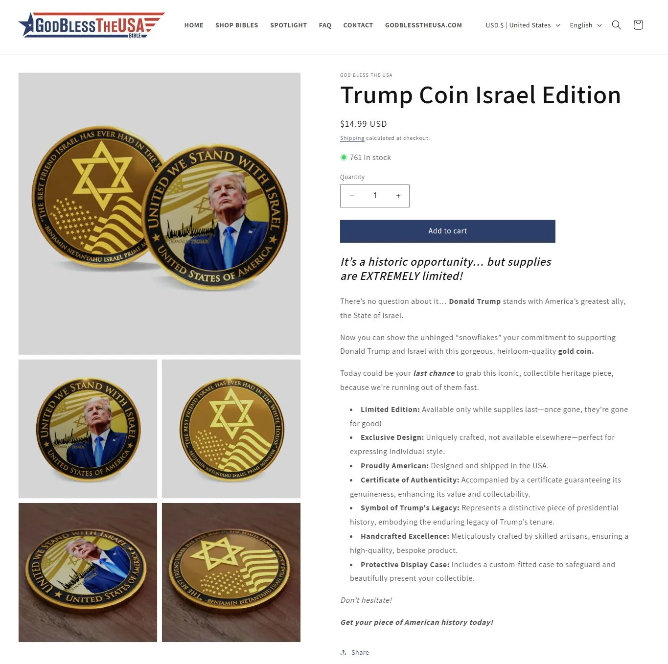 Donald Trump-Inspired ‘Israel Edition’ Coin Pushed During Iran Conflict ...