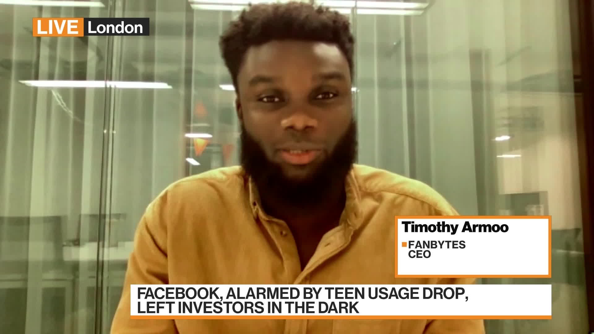 Watch Facebook Too Bloated As A Platform: Fanbytes CEO Armoo - Bloomberg