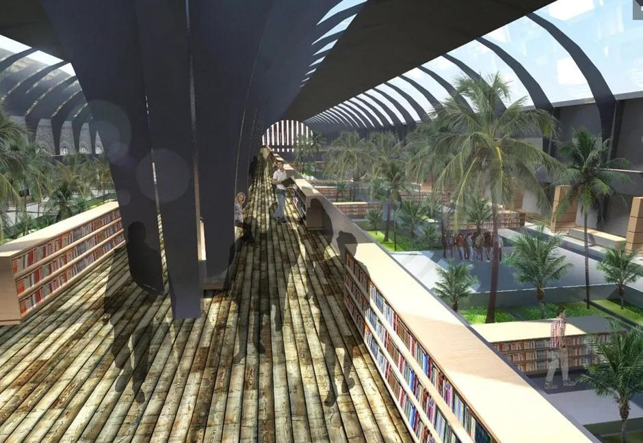 Library Architecture Grass