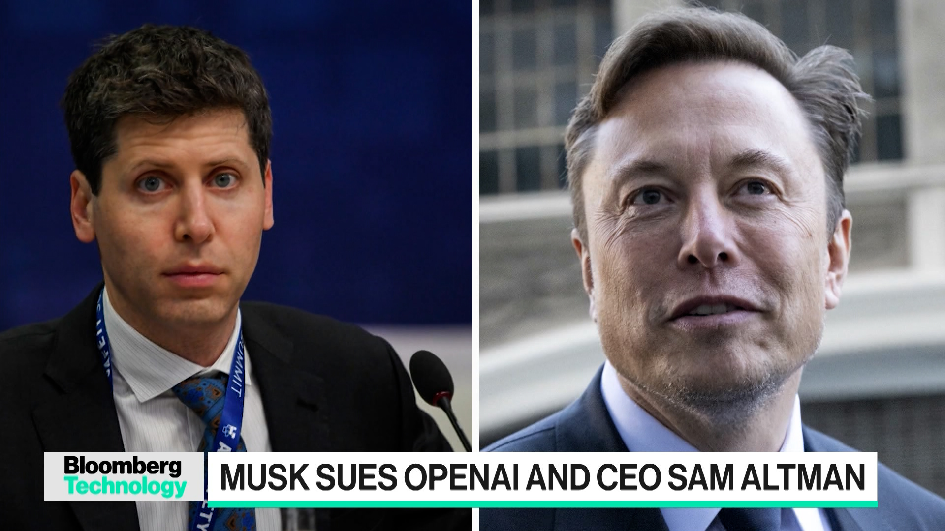 Watch Musk Sues OpenAI, Altman for Breaching Founding Mission - Bloomberg